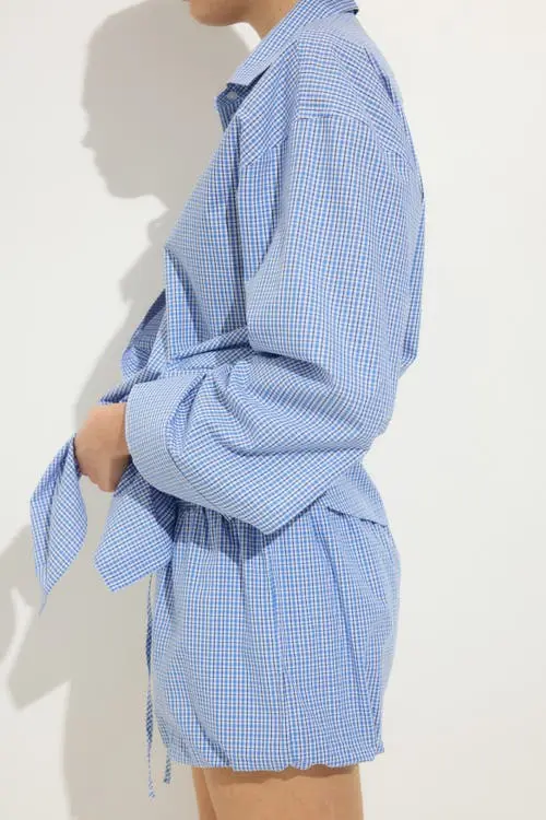 H&m Cotton Gingham Balloon Hem Shorts