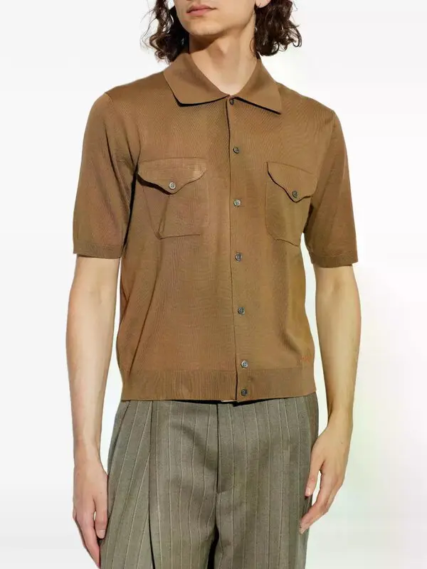 Versace Short-sleeved Button-up Sweater
