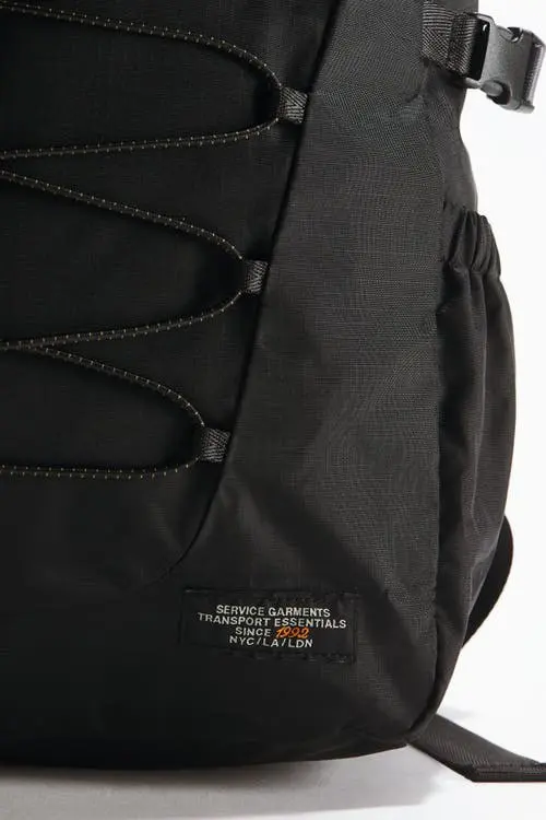 H&m Woven Backpack With Padded Straps And Zip Compartments