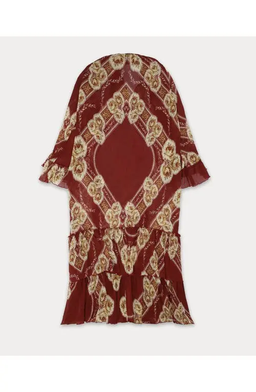 FORTELA Aradia Floral Printed Silk Caftan Dress