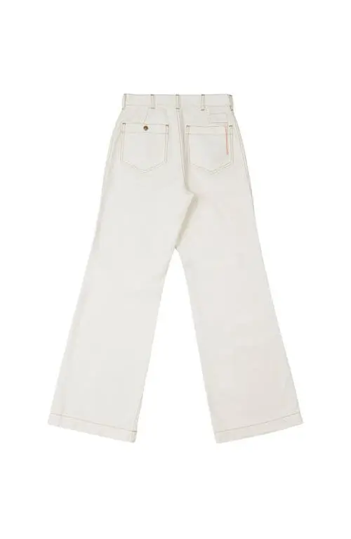 FORTELA High-waisted Cotton Twill Flared Trousers