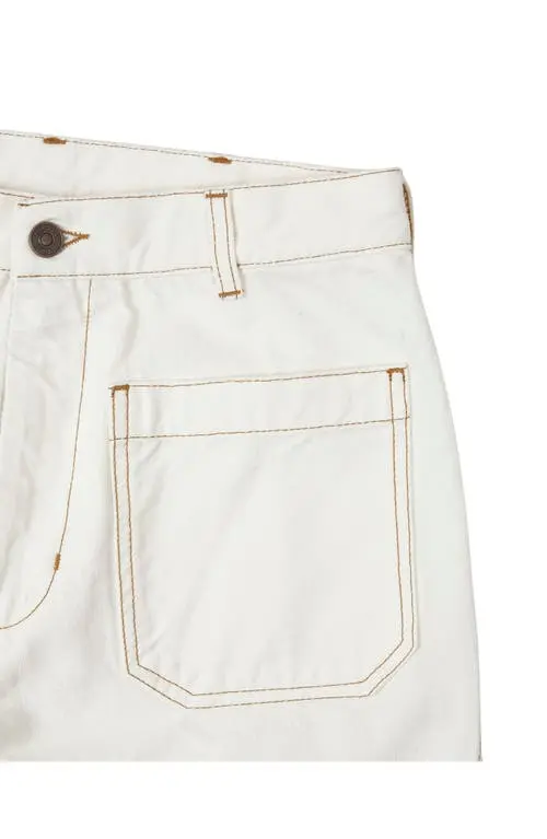 FORTELA High-waisted Cotton Twill Flared Trousers