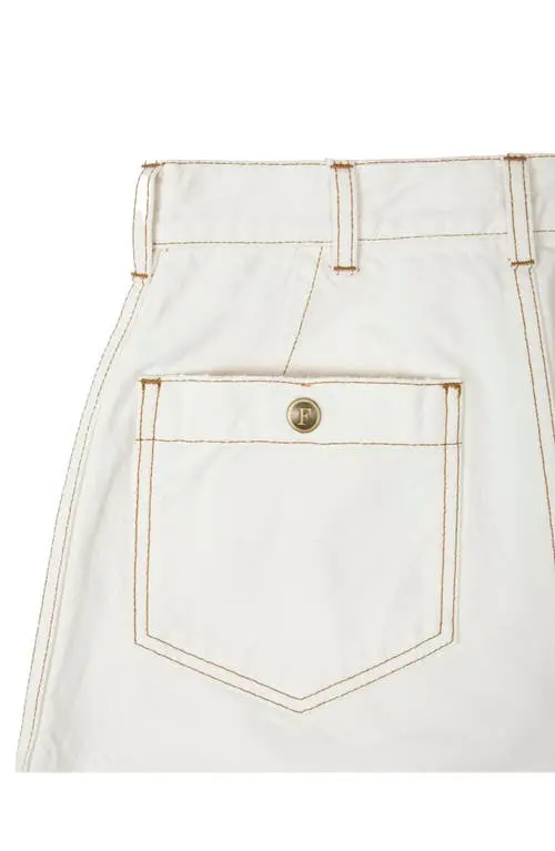 FORTELA High-waisted Cotton Twill Flared Trousers