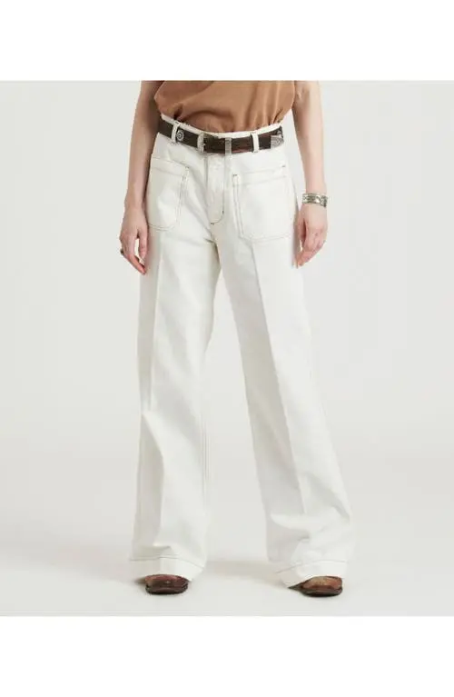FORTELA High-waisted Cotton Twill Flared Trousers