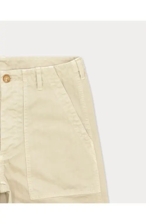 FORTELA Fatigue Herringbone Cotton Trousers - Ecru