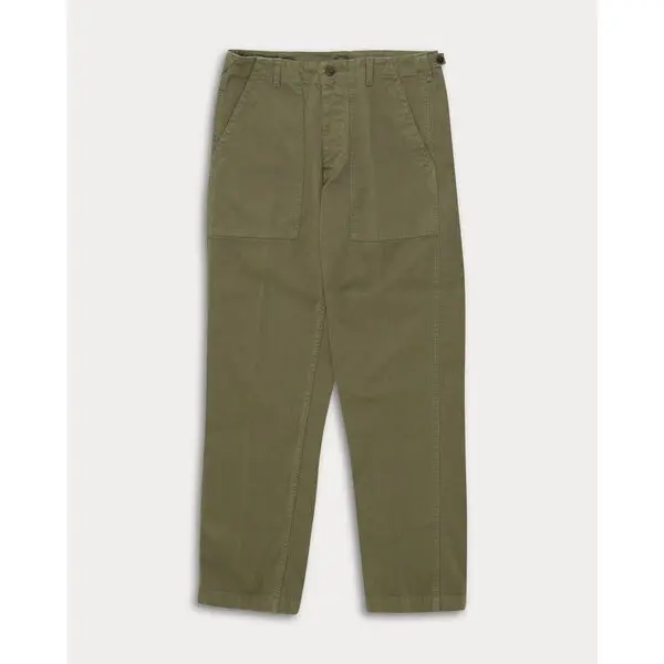 FORTELA Fatigue Herringbone Cotton Trousers - Sage Green
