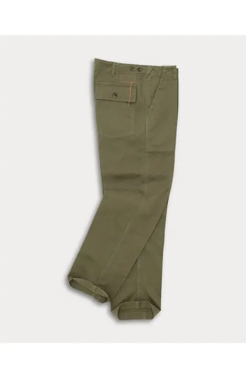 FORTELA Fatigue Herringbone Cotton Trousers - Sage Green