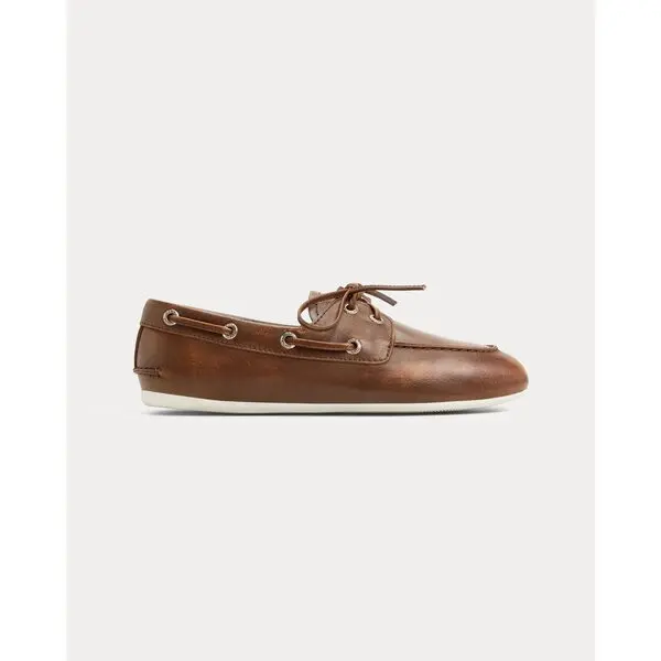 FORTELA Sperry Slimboat Distressed Leather Boat Shoe - Camel
