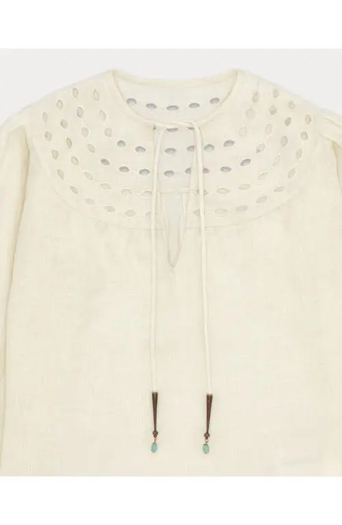FORTELA Angele Embroidered Linen Blouse