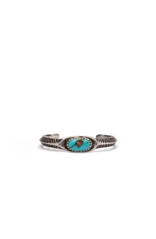 FORTELA Oval Turquoise Sterling Bracelet - Silver