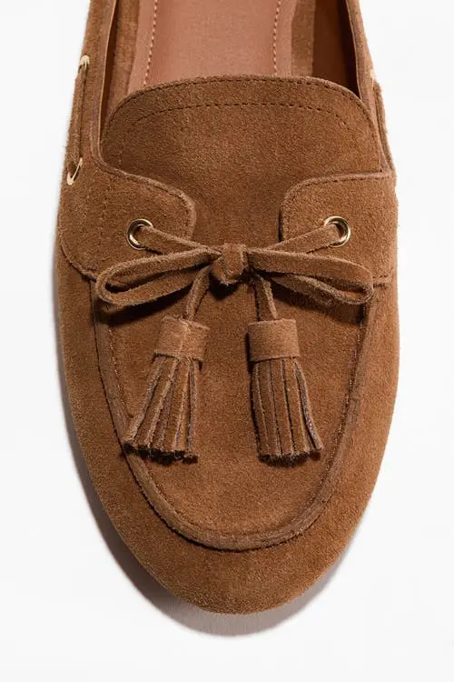 H&m Split Suede Mules - Brown