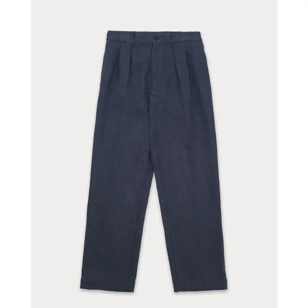 FORTELA Newyork Pleated Linen Trousers - Blue