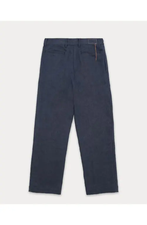 FORTELA Newyork Pleated Linen Trousers - Blue