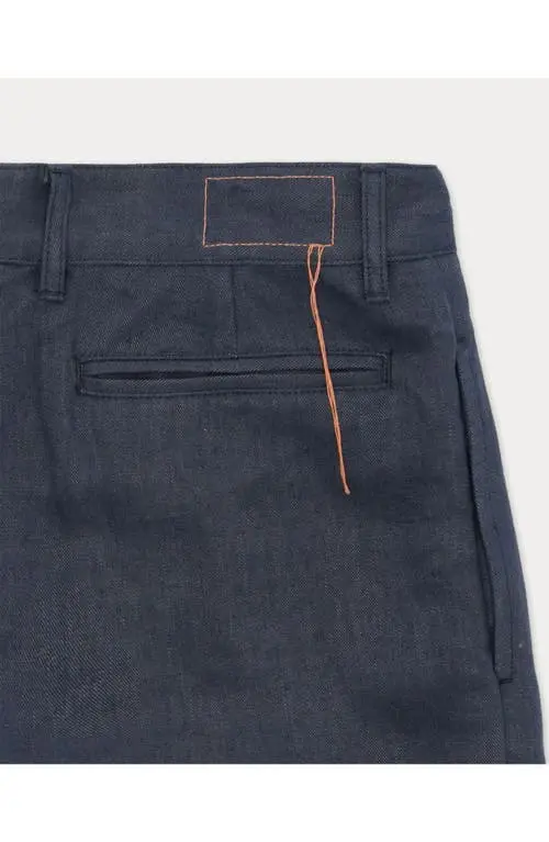 FORTELA Newyork Pleated Linen Trousers - Blue