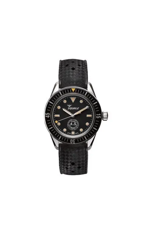 FORTELA Squale As X Squale Sub-36 Cream Dial Automatic Swiss Watch Limited Edition - Black