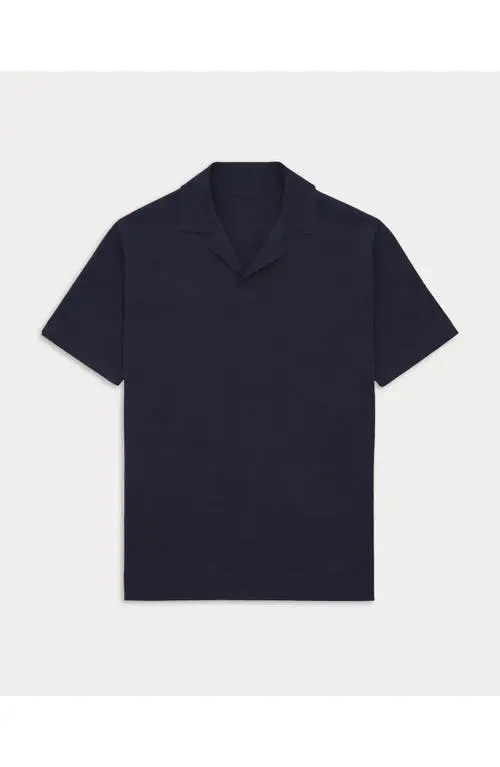 FORTELA Adrien V-neck Cotton Polo - Blue