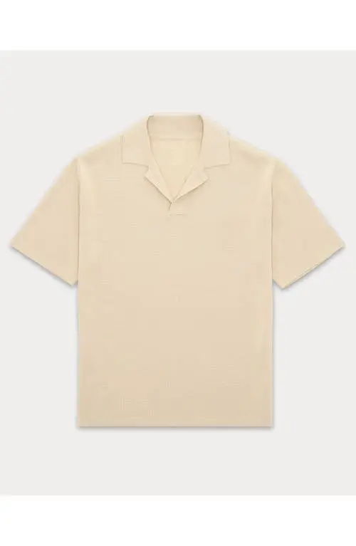FORTELA Adrien V-neck Cotton Polo - Ecru