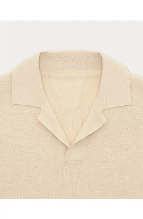 FORTELA Adrien V-neck Cotton Polo - Ecru