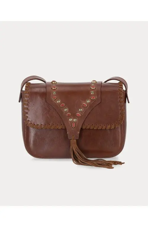 FORTELA Kate Leather Handbag With Coral Embellishments