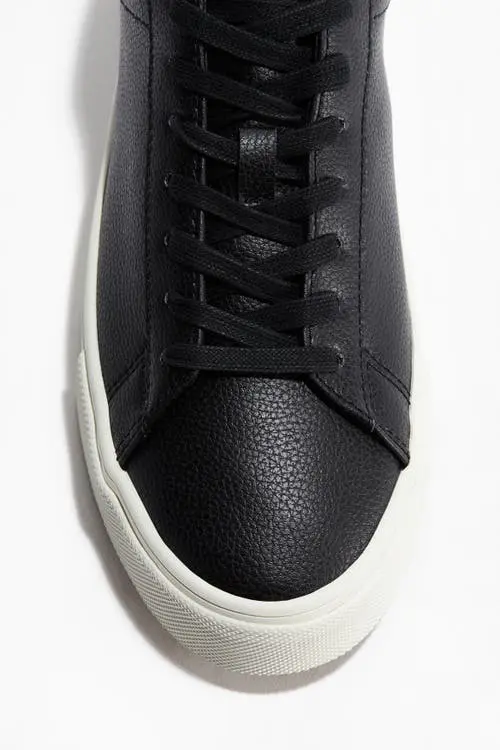 H&m Lace-up Canvas Trainers - Black
