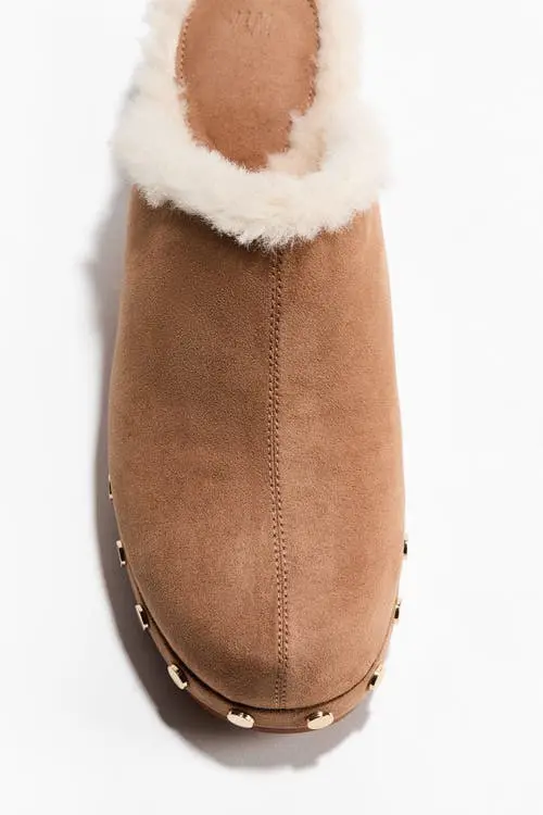 H&m Warm-lined Clogs With Stud Detailing