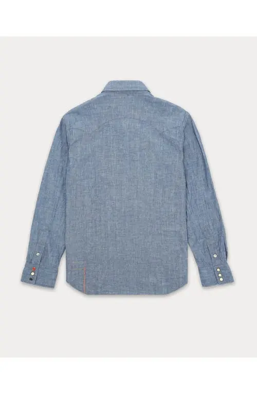 FORTELA Smith Texan Chambray Shirt - Light Blue