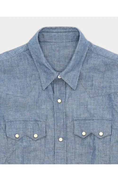 FORTELA Smith Texan Chambray Shirt - Light Blue