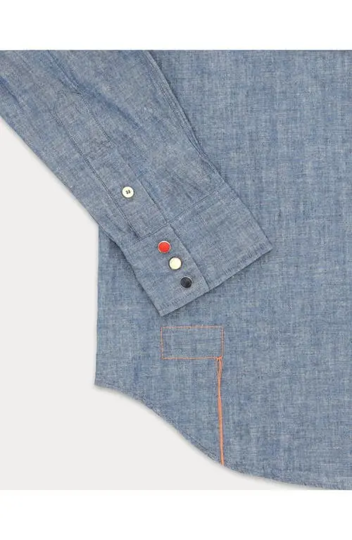 FORTELA Smith Texan Chambray Shirt - Light Blue