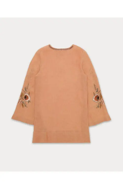 FORTELA Georgie Embroidered Linen Blouse - Light Orange