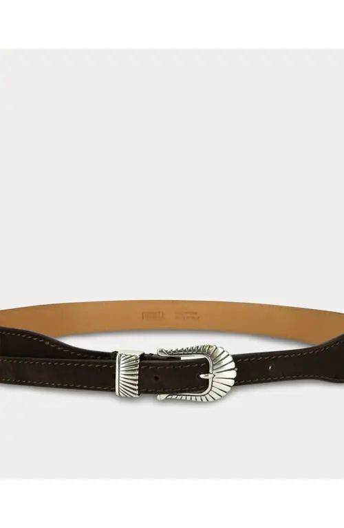 FORTELA Nevada Silver Buckle Suede Belt