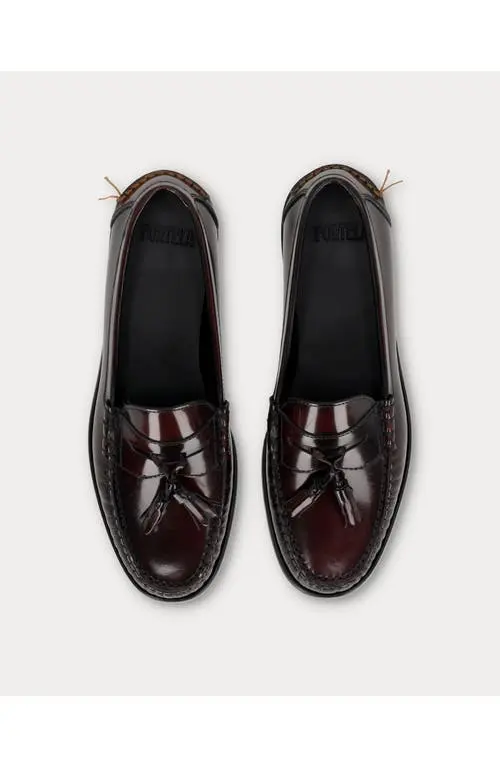 FORTELA Sophie Calf Leather Tassel Loafers - Burgundy