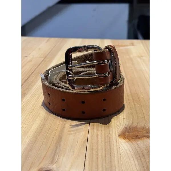 FORTELA Leather Belt With Double Pin Buckle - Brown
