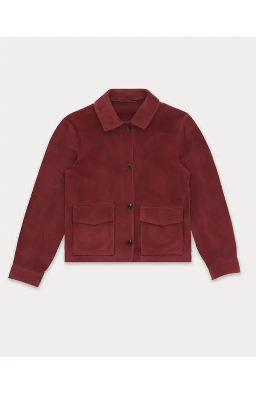 FORTELA Maelle Suede Leather Jacket - Red