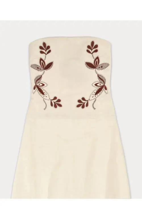 FORTELA Anouk Embroidered Linen Blend Dress
