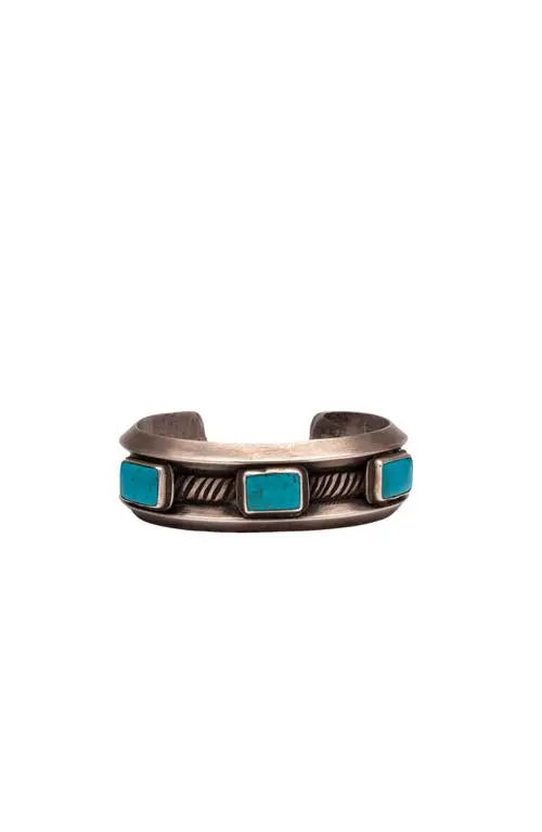 FORTELA Turquoise Square Sterling Bracelet - Silver
