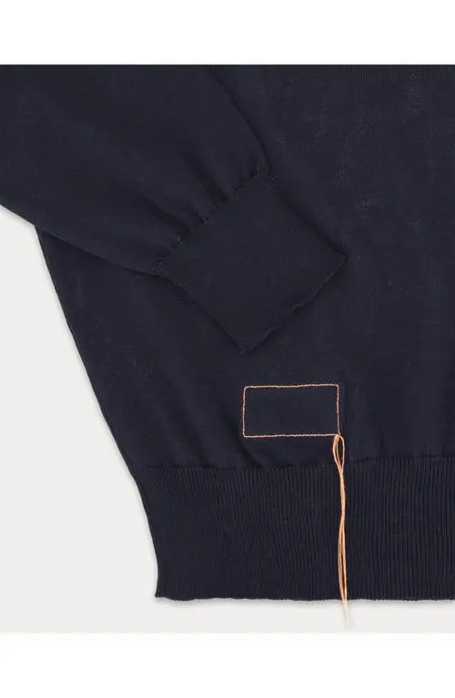 FORTELA Bennet Long Sleeve Cotton Polo - Blue