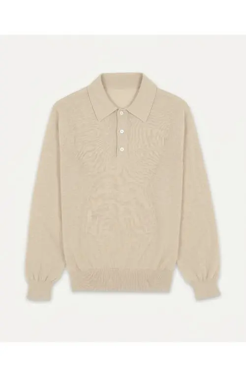 FORTELA Bennet Long Sleeve Cotton Polo - Ecru