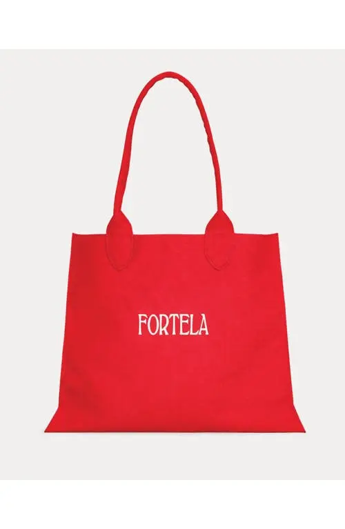 FORTELA Rookbag Cotton Logo Handbag - Red