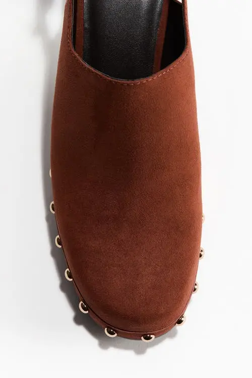 H&M Heeled Clogs With Stud Detailing