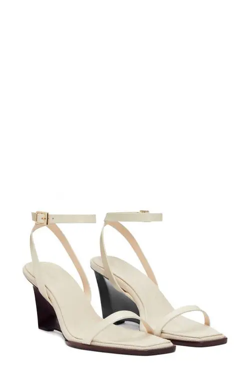 REFORMATION Lina Wedge Sandal - Almond Leather