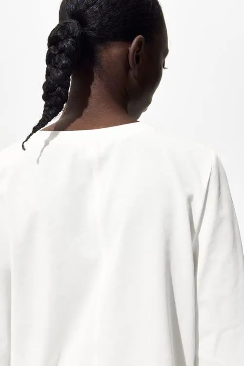 H&m Heavy Pima Cotton Top With Ribbed Neckline