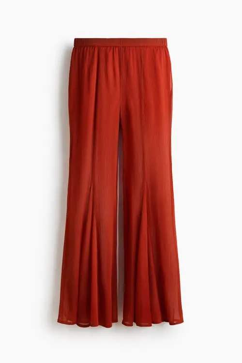 H&M Flared Crinkled Pants - Red