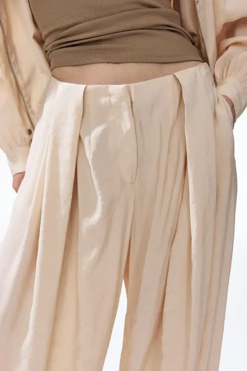 H&m Balloon-leg Modal Trousers - Light Beige