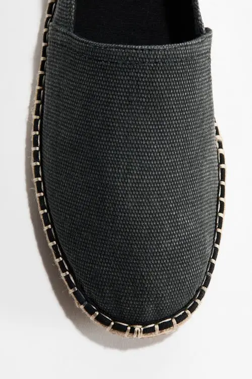 H&m Canvas Espadrilles With Braided Jute Trim And Rope Sole