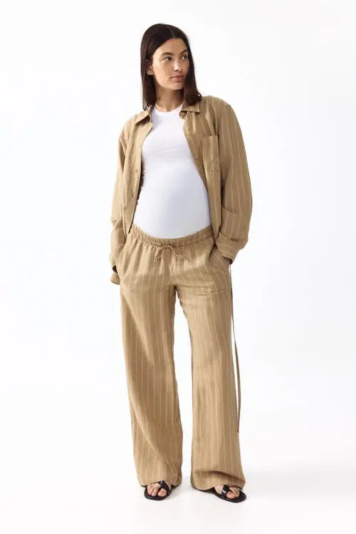 H&m Mama Maternity & Postpartum Linen-blend Trousers