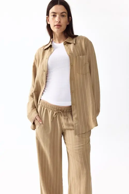 H&m Mama Maternity & Postpartum Linen-blend Trousers