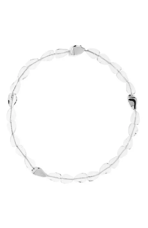 Bottega Veneta Glass & Sterling Silver Beaded Necklace - 8340 Transparent