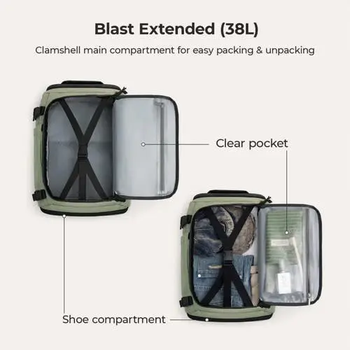 BAGSMART Extended Capacity Travel Backpack