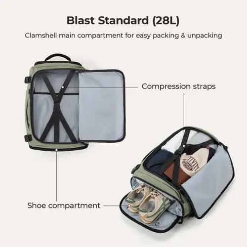 BAGSMART Extended Capacity Travel Backpack