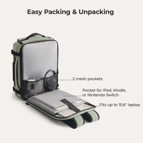 BAGSMART Extended Capacity Travel Backpack